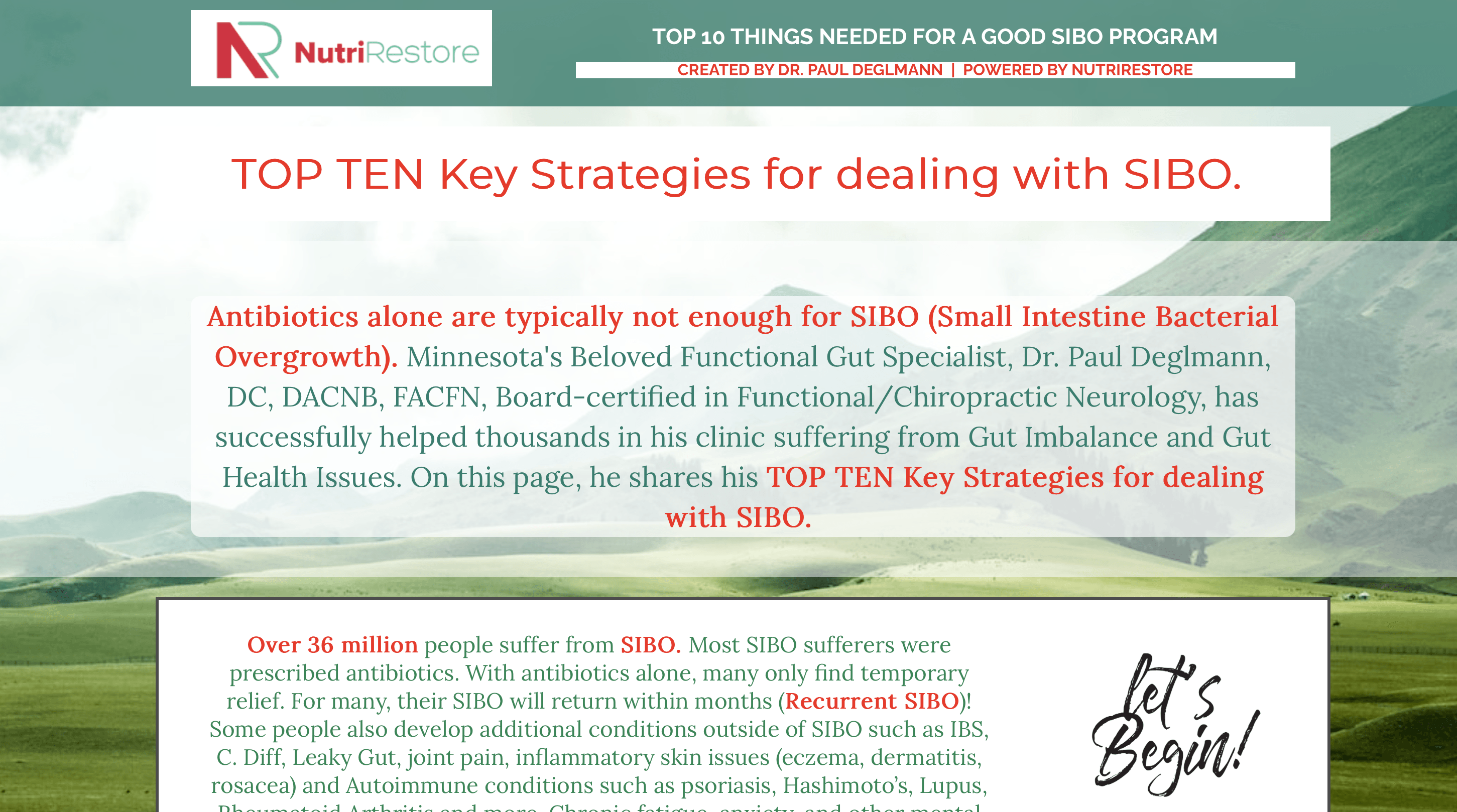 TOP TEN Key Strategies for dealing with SIBO. Functional Medicine ...